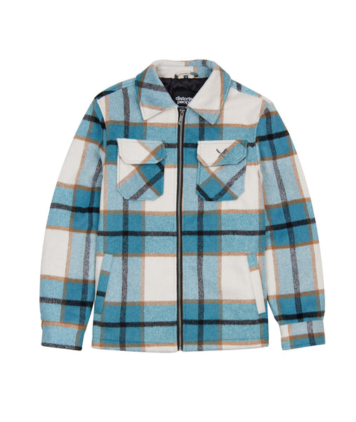 Check Padded jacket offwhite/petrol